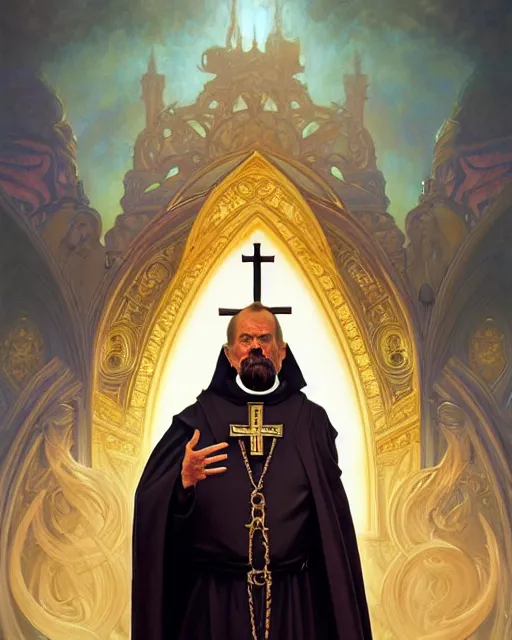 realistic wide angle portrait of a bishop, evil, | Stable Diffusion ...