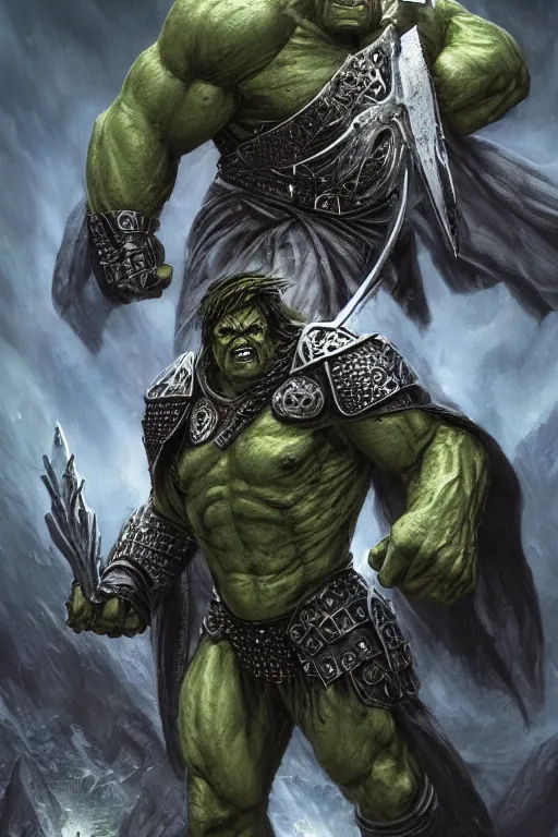 full body concept art of Hulk wearing knight templar | Stable Diffusion
