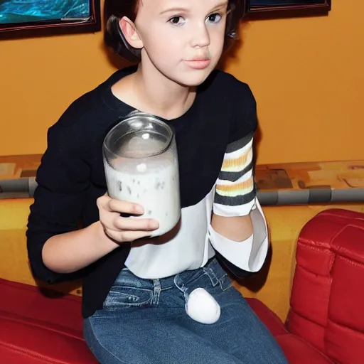 Millie Bobby Brown drinking milk | Stable Diffusion | OpenArt