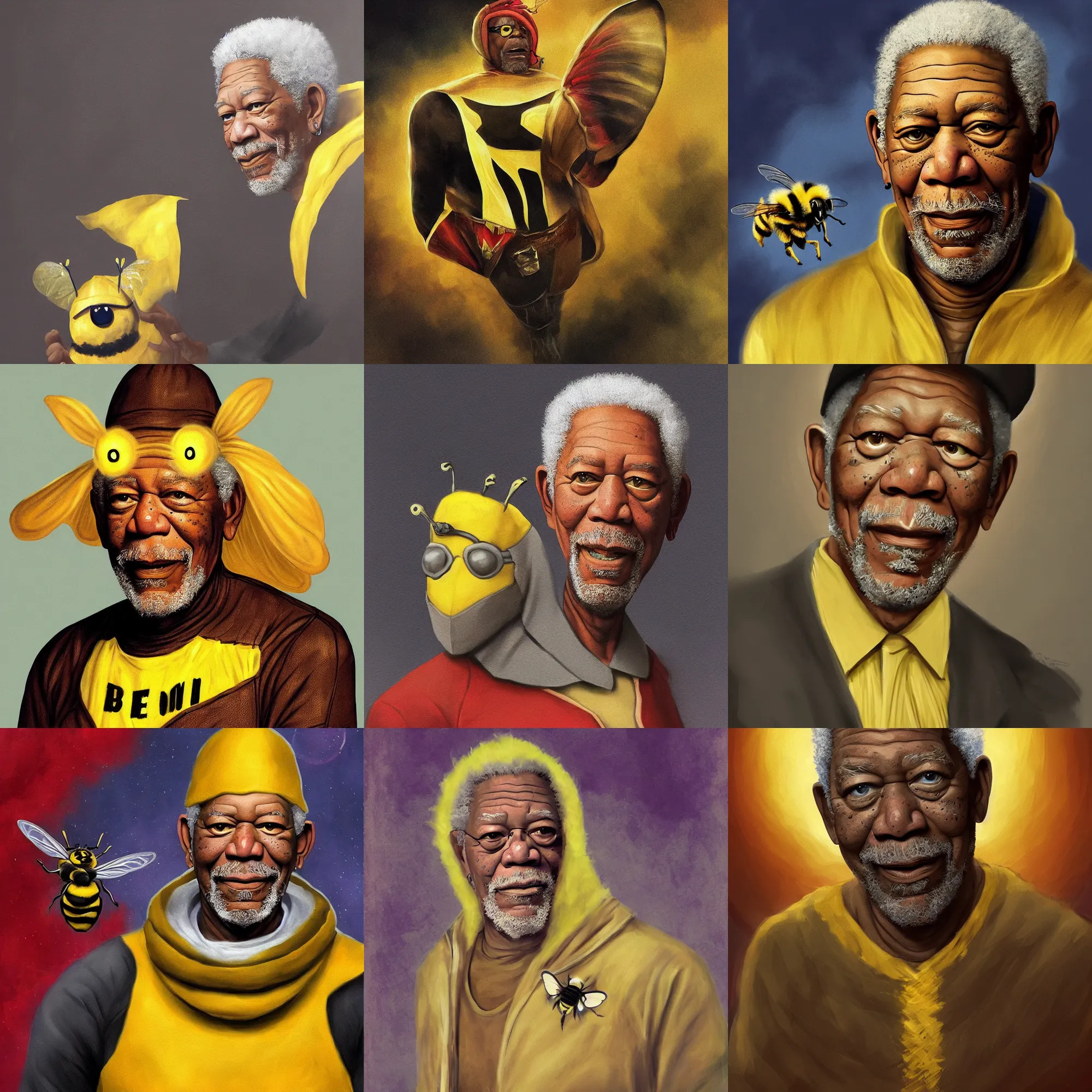 a beautiful digital painting art of morgan freeman as | Stable ...