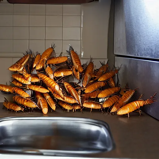 cockroaches doing the dishes in the kitchen, | Stable Diffusion | OpenArt