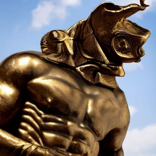 god moloch statue, gold, digital art, classical art, | Stable Diffusion ...