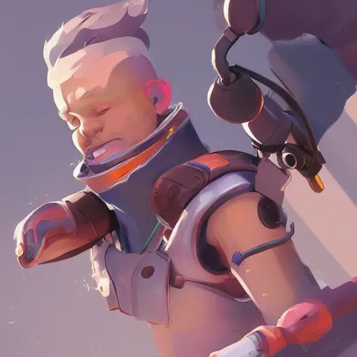 a magic rusty mechanic. overwatch character, simple | Stable Diffusion