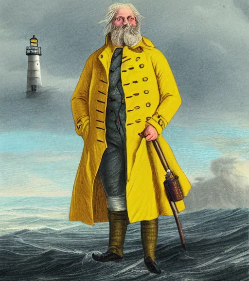 detailed illustration of a 1 8 th century lighthouse | Stable Diffusion ...