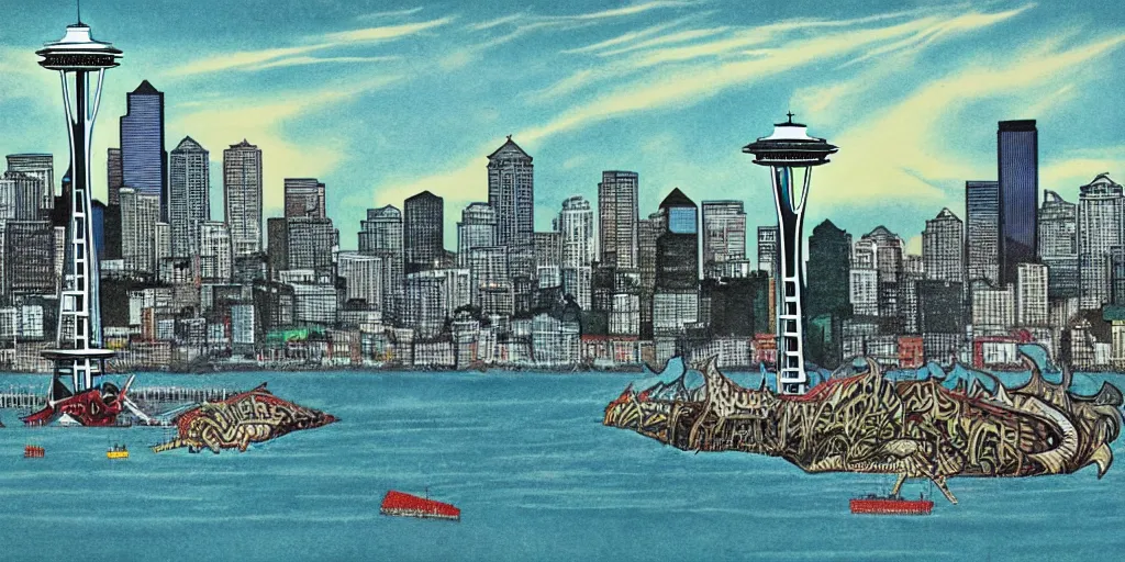 seattle being destroyed by a sea monster | Stable Diffusion | OpenArt