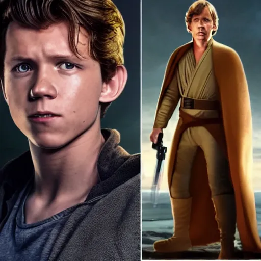 tom holland as luke skywalker, full body | Stable Diffusion | OpenArt