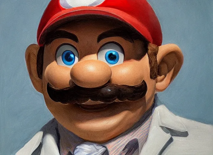 a highly detailed mario portrait of a dentist, james | Stable Diffusion ...