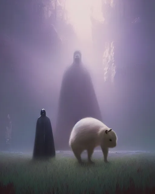 white capybara petted by darth vader, surreal | Stable Diffusion | OpenArt