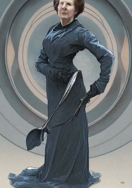 margaret thatcher angry at a fish, intricate, elegant, | Stable ...