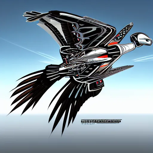 flying hawk with cybernetic aerodynamic parts, close | Stable Diffusion ...