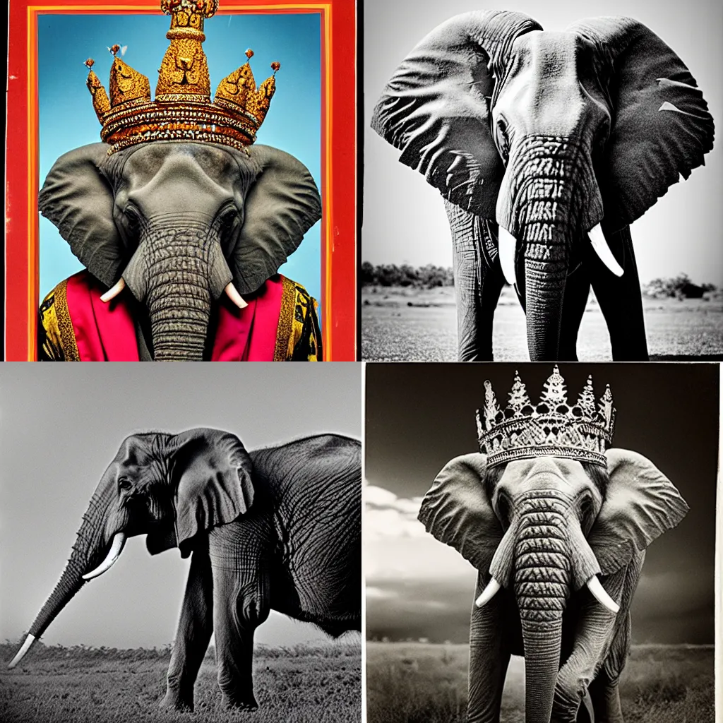 photograph of the elephant king wearing the elephant | Stable Diffusion ...