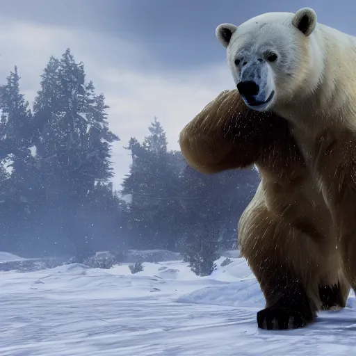 Polar Bear, from Red Dead Redemption 2 (2018 video | Stable Diffusion