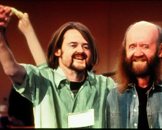 Mitch Hedberg and george carlin winning the price is | Stable Diffusion | OpenArt