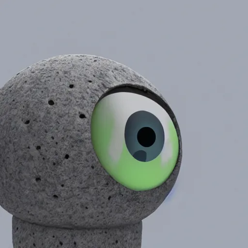 a stone with googly eyes, detailed 3 d render, on top | Stable ...