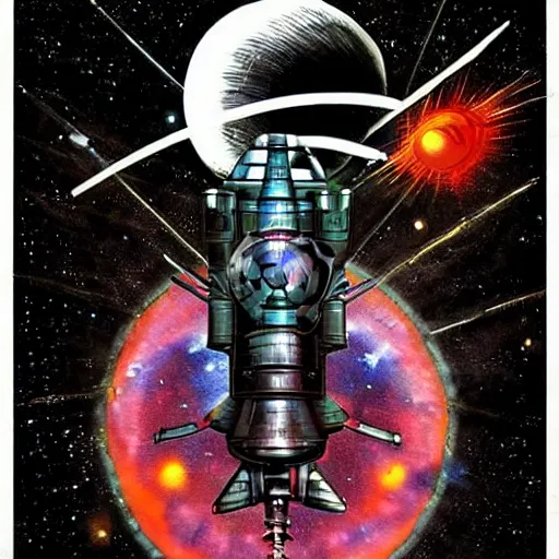 atompunk rocket ship sailing across the infinite | Stable Diffusion ...