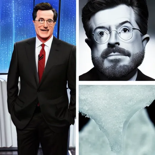 stephen colbert with a frozen frosted ice cubes beard | Stable ...