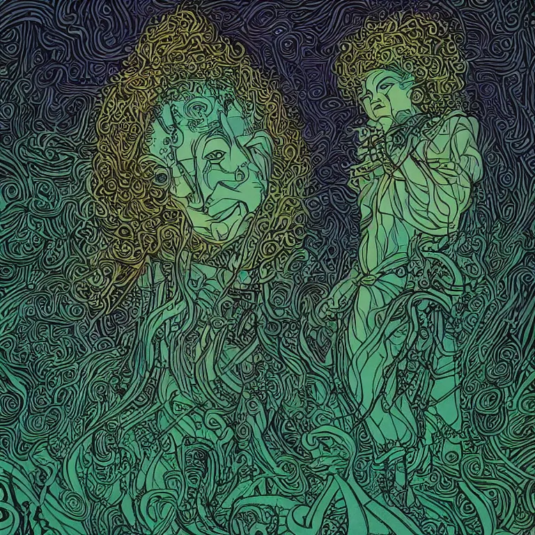 A highly detailed crisp 2D god like figure with small | Stable Diffusion