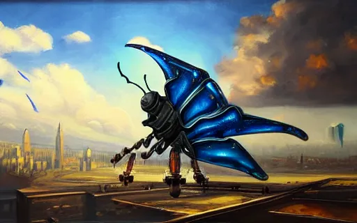 an expressive oil painting of a giant steampunk moth | Stable Diffusion ...
