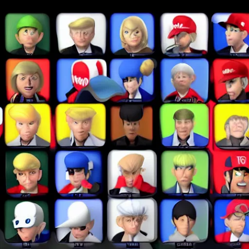 trump in super smash bros. character selection screen | Stable ...