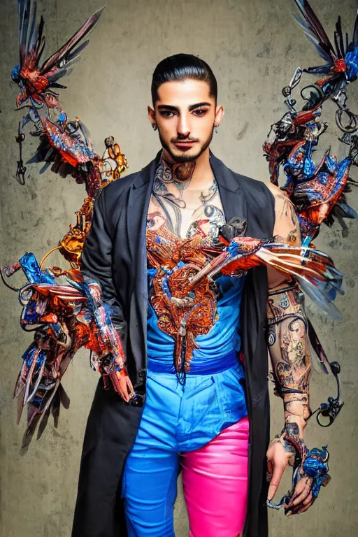 full-body cyberpunk style sculpture of handsome young | Stable ...