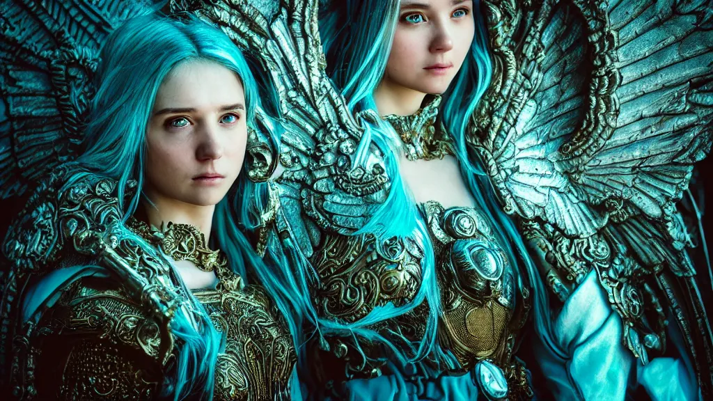 one angel, big wings, low key light, full plate armor | Stable Diffusion