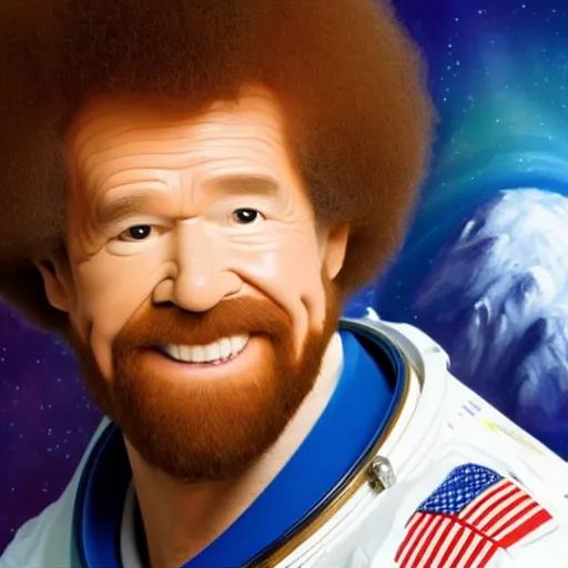 studio portrait of bob ross in an astronaut suit, 8 k, | Stable ...
