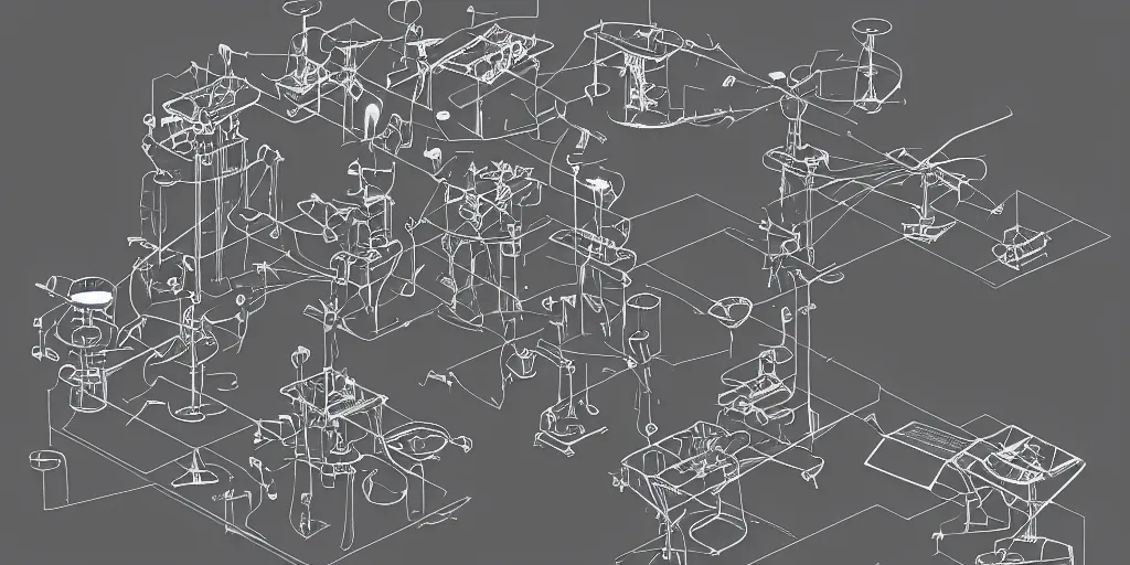 diagram of a complex machine controlled by a single | Stable Diffusion ...