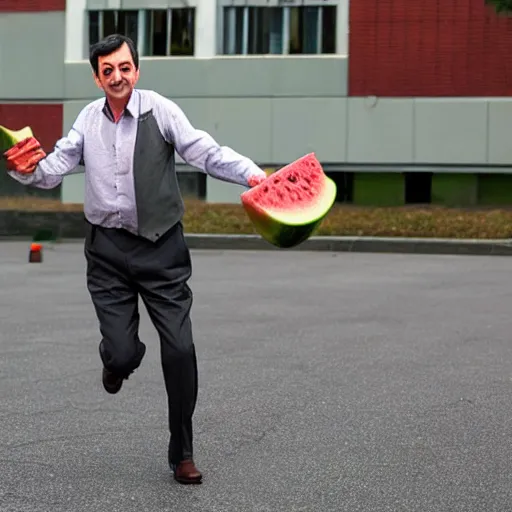 mr bean dancing in an empty parking lot whilst it's | Stable Diffusion ...