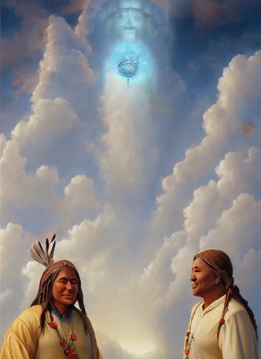 portraits of indigenous ancestors in the clouds, | Stable Diffusion ...