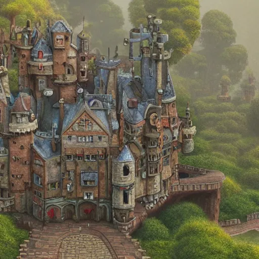 a highly detailed photorealistic mechanical castle | Stable Diffusion ...