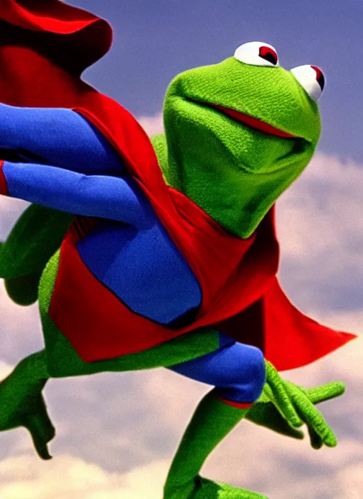film still of Kermit the frog as Superman in Superman, | Stable ...