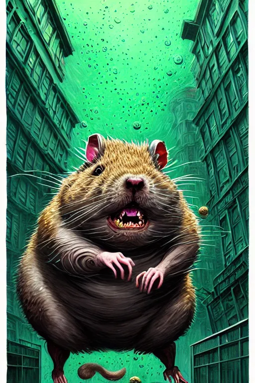 a detailed pen and ink illustration of a giant angry | Stable Diffusion