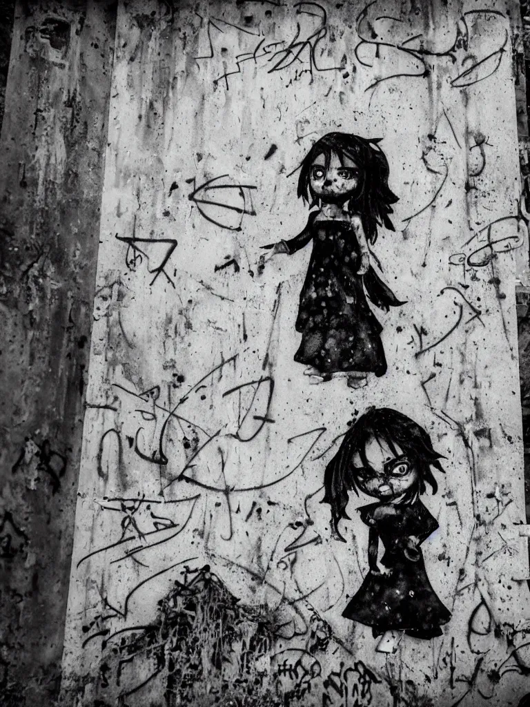 graffiti in an abandoned graveyard, cute fumo plush | Stable Diffusion ...