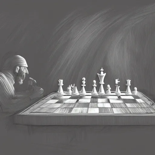chess game between gods, impressionist drawing, | Stable Diffusion ...