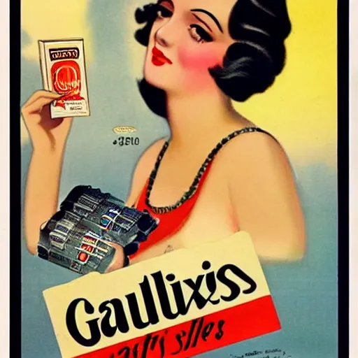 a beautiful dark - haired girl advertising gauloises | Stable Diffusion