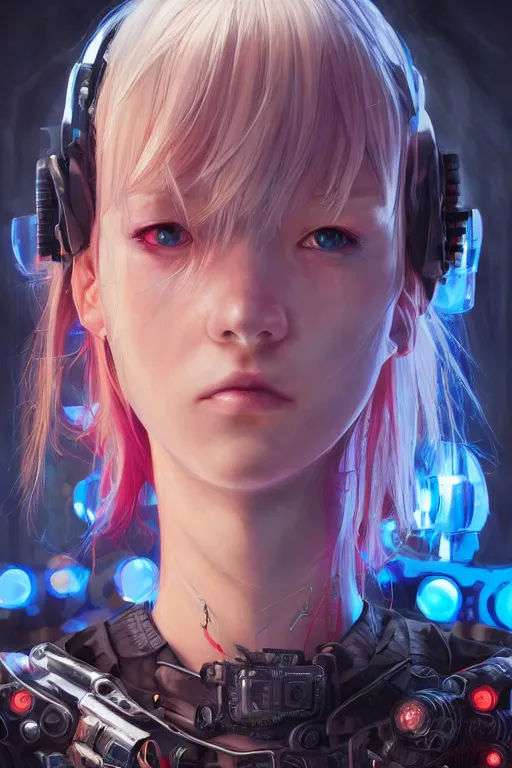 Portrait of a cyberpunk cyborg , 3d, octane render, | Stable Diffusion