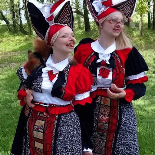 two cats in traditional polish attire | Stable Diffusion | OpenArt