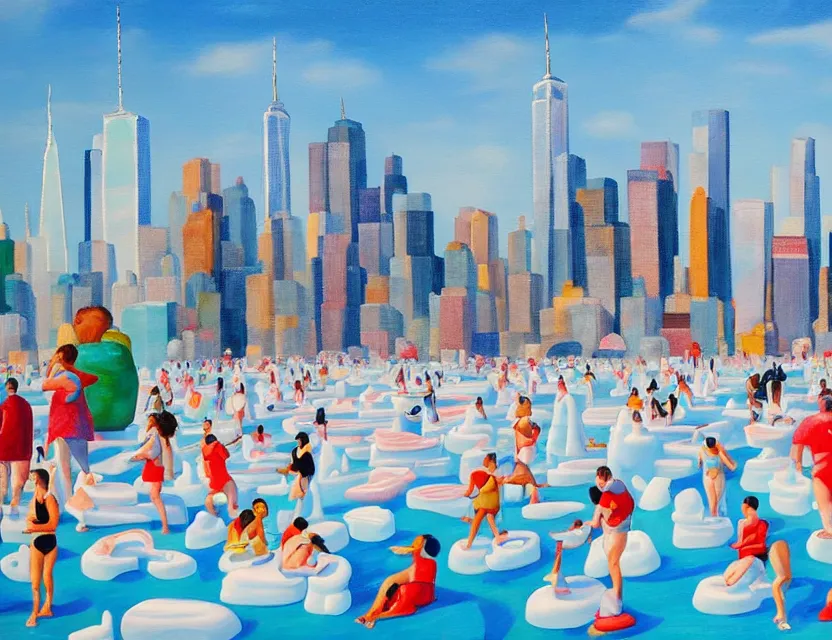 a painting of ice sculptures made of icecream in the | Stable Diffusion ...