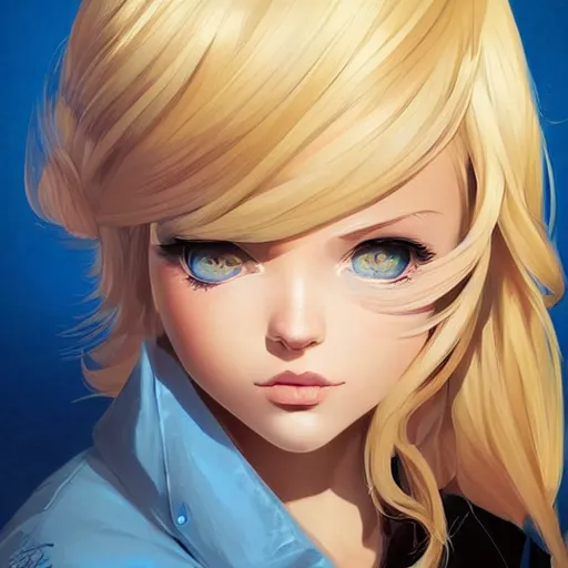 portrait of beautiful gamergirl with blond hair and | Stable Diffusion ...