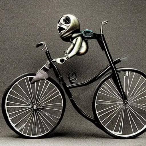 a cute beautiful alien shaped bicycle by H.R. Giger | Stable Diffusion