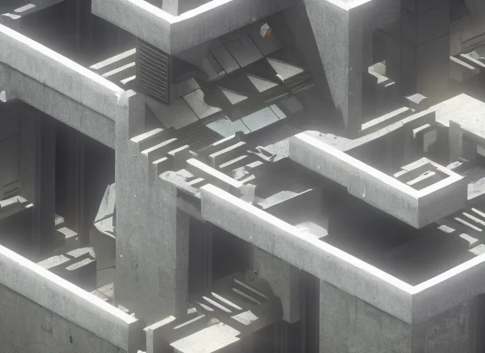 m. c. escher inspired brutalist building in destiny 2, | Stable Diffusion