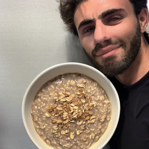 Gigachad eating a large bowl of oatmeal | Stable Diffusion | OpenArt