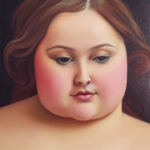 A portrait of a chubby beautiful woman, oil painting, | Stable Diffusion