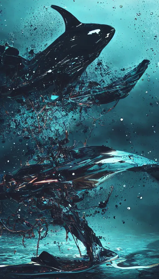 color pentax photograph of a biomechanical orca spirit | Stable ...