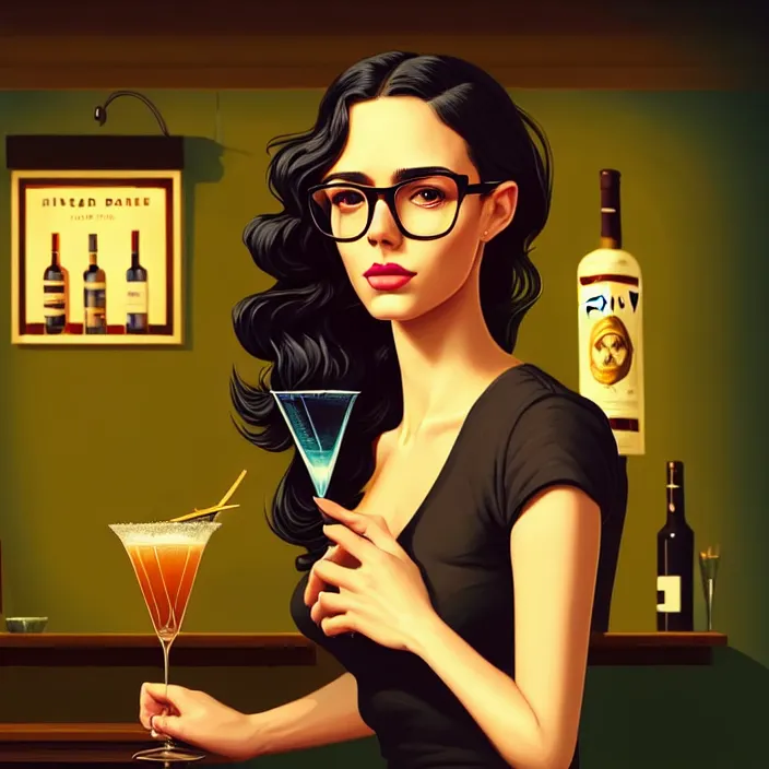 a young sophisticated beautiful barmaid, dimly lit | Stable Diffusion ...