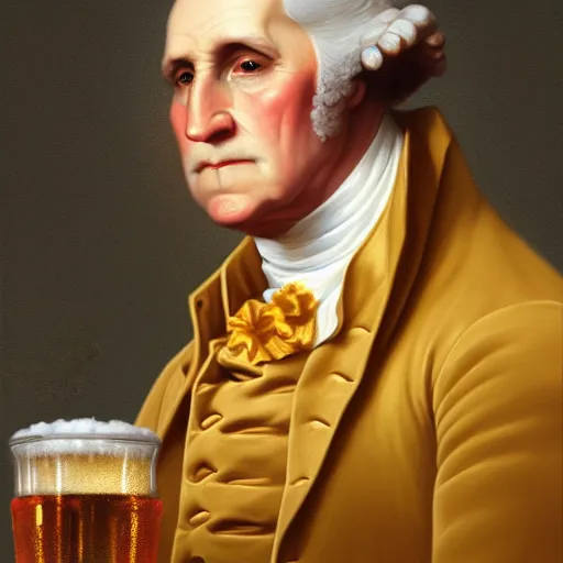 portrait painting of george washington drinking a | Stable Diffusion ...