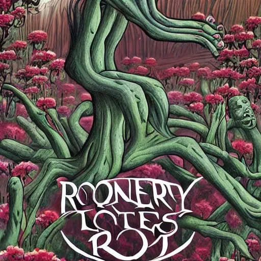 creepy long leg monster cover of roten flowers in a | Stable Diffusion ...