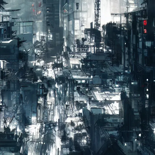 concept art of tokyo city taken from drone by yoji | Stable Diffusion ...