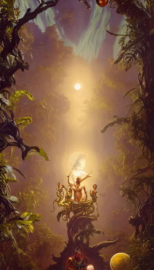 hyper realistic aliens battling a golden goddess, lush | Stable ...