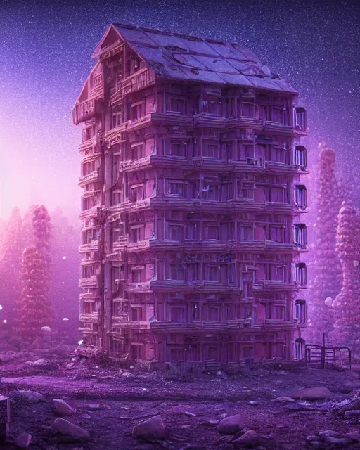 a snow globe with a soviet apartment building in it, a | Stable ...